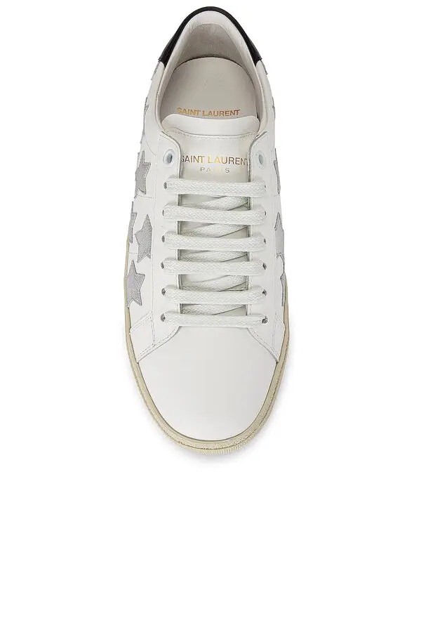 Saint Laurent Court Classic Star Sneakers - Blanc Optique & Argent
